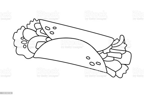 멕시코 패스트 푸드 부리 토 웹 사이트 아이콘 음식 배달 레시피 베이커리 상점에 대한 클립 아트 벡터 평면 그림 건강한 생활방식에 대한 스톡 벡터 아트 및 기타 이미지
