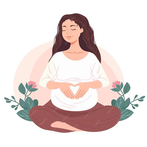 Premium Vector Pregnant Woman In Lotus Position