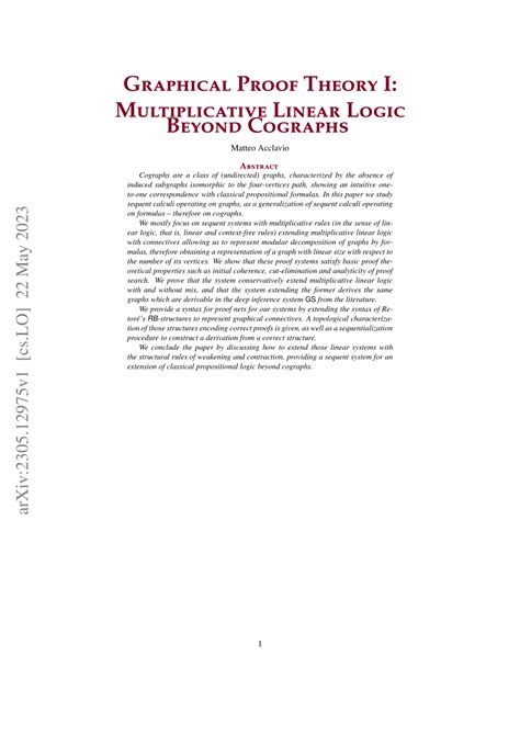 pdf graphical proof theory i multiplicative linear logic beyond cographs