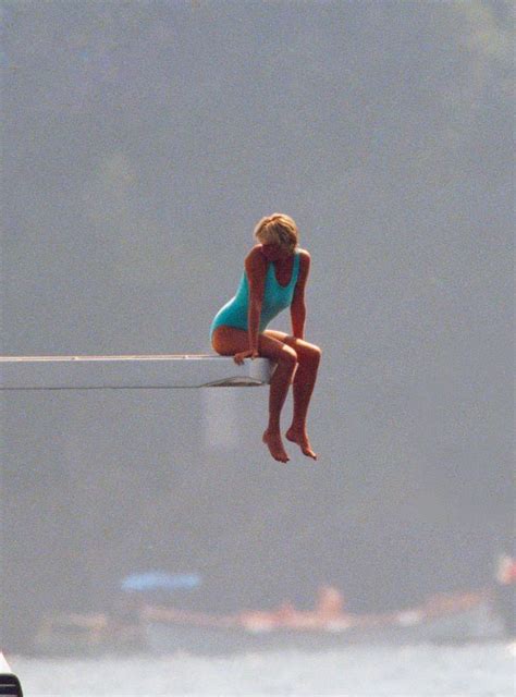 Photo Princess Diana Sitting On Diving Board All Details