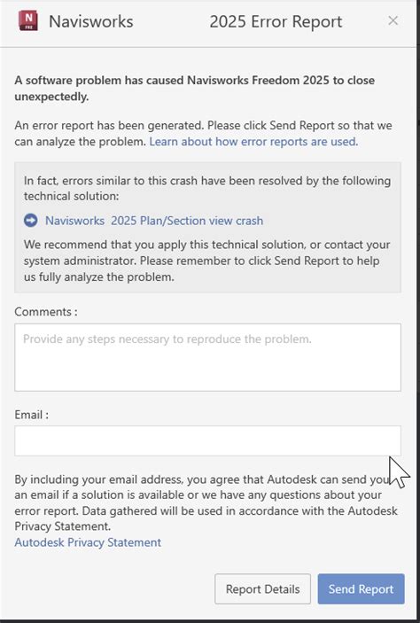 A Software Problem Has Caused Navisworks 2025 To Close Unexpectedly When Opening A File In