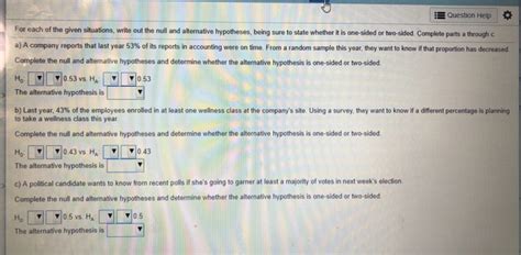 Solved E Question Help For Each Of The Given Situations