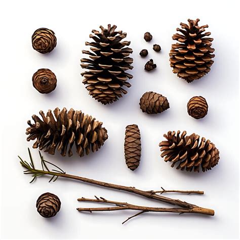 Premium Photo Isolated Of Scots Pine Needle Leaf Irregular Branches Cones Fallen Log S