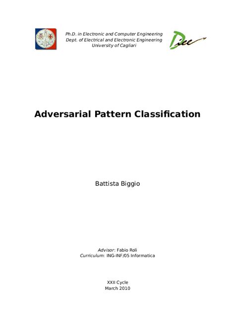 pdf adversarial pattern classification battista biggio