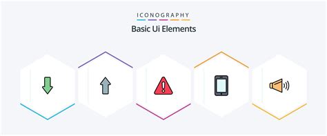Basic Ui Elements 25 Filledline Icon Pack Including Speaker Call