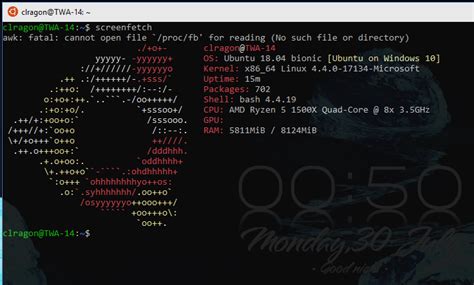 cannot open file proc fb on ubuntu 18 on windows 10 · issue 584 · kittykatt screenfetch · github