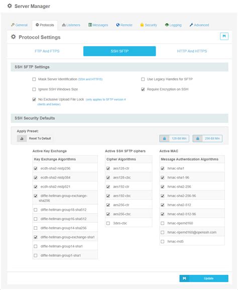 Protocol Settings Cerberus Support