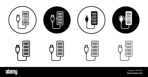usb hub icon vector logo set collection for web app ui stock vector