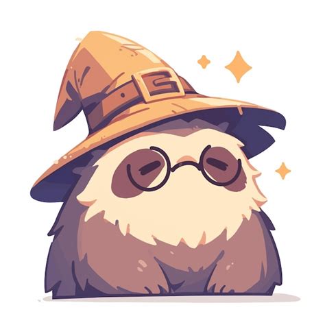 Premium Vector A Lazy Sloth Magician Cartoon Style