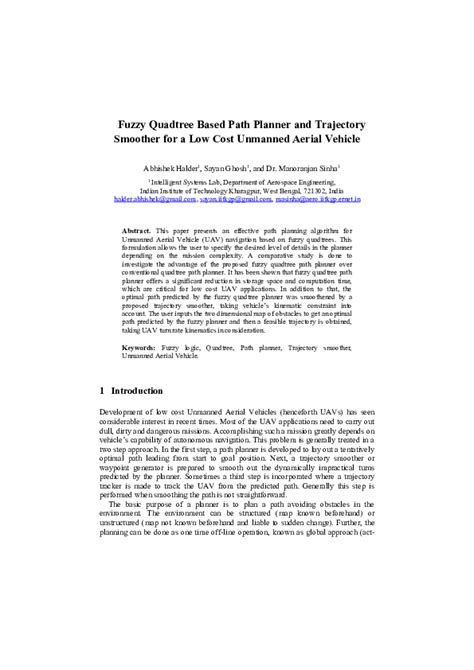 Doc Fuzzy Quadtree Based Path Planner And Trajectory Smoother For A