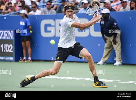 Washington D C Usa 6th Aug 2017 Alexander Zverev Hits A Backhand