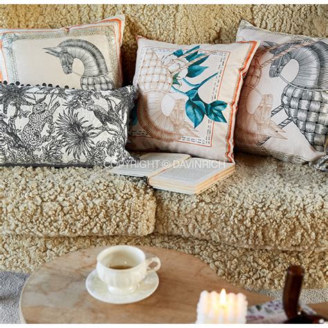 Badu Bg Davinrich Ръчно рисувани кралски боен кон Калъфки за възглавници 2022 H Style Ретро