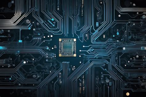 Premium Photo Electronic Circuit Board With Chip Technology Vector Background