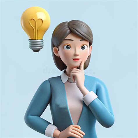 3d character problem solving concept woman thinking with question