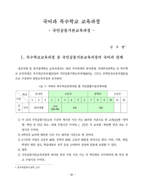 국어과 특수학교 교육과정 국민공통기본교육과정 Koreascholar