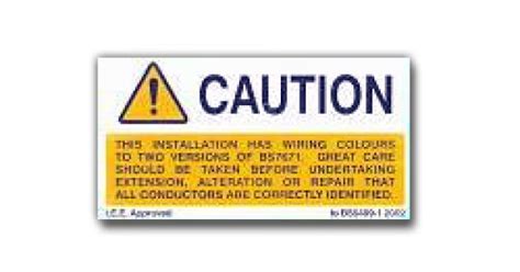 Mixed Wiring Regulation Caution Label Pack Of 25