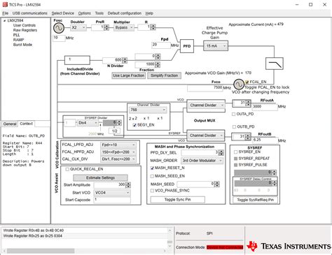 LMX EVM Programming GHz And MHz Using A MHz Reference