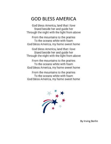 Free Printable Lyrics To God Bless The Usa Download Free Printable