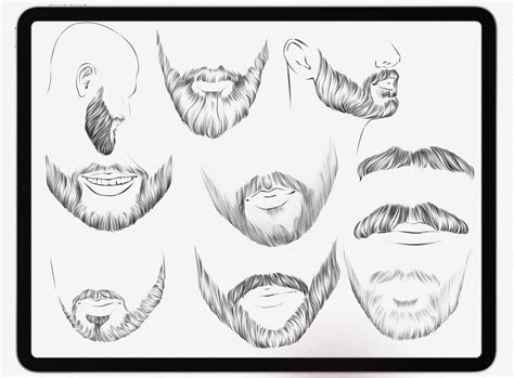 100 Male Portrait Stamp Brushes For Procreate Etsy