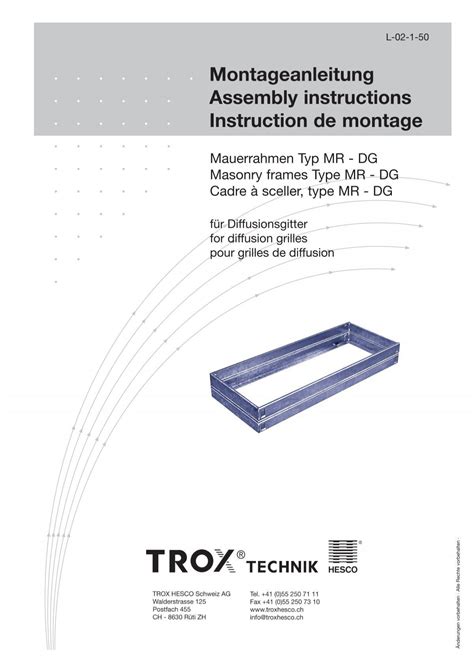 Montageanleitung Assembly Instructions Instruction De Montage
