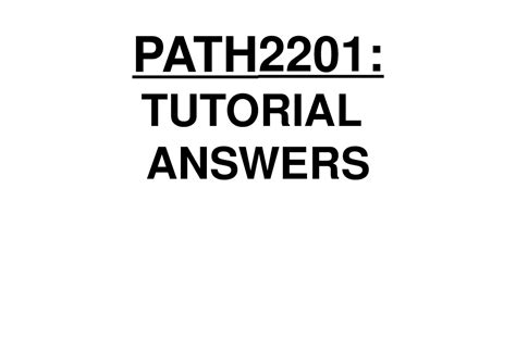 Tut Answers Pathology Tutorial Answers Path2201 Tutorial Answers Tutorial 2 Acute