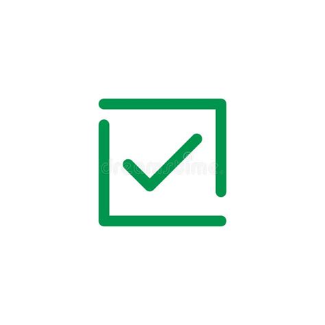 Illustration Of Check Mark Icon In Square Stock Vector Illustration Isolated On White