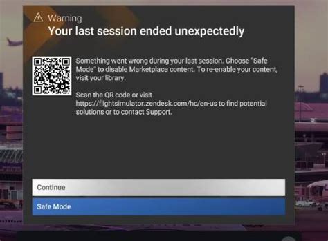 Unable To Select Continue On Your Last Session Ended Unexpectedly