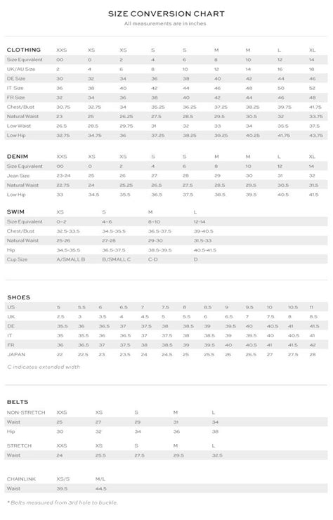 Tory Burch Size Chart