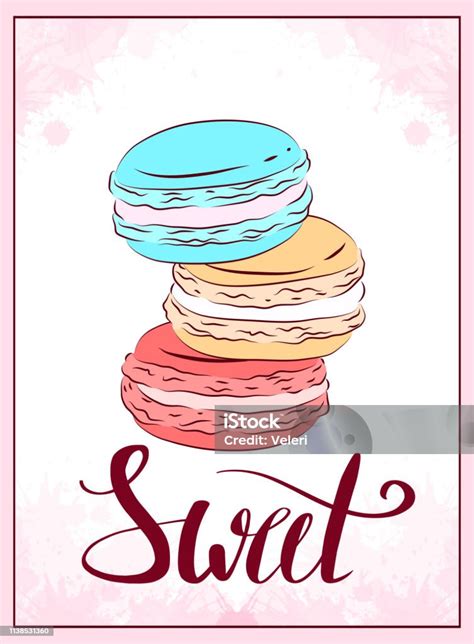 마카롱 핑크 수채화 스플래시와 달콤한 손으로 그려진 레터링의 컬러 드로잉 섬세 한 카드 브러시 서 예 벡터 템플릿 개념에 대한 스톡 벡터 아트 및 기타 이미지 Istock