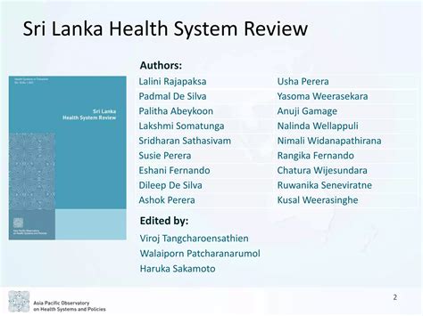 Sri Lanka Health System Review Health In Transition Pptx