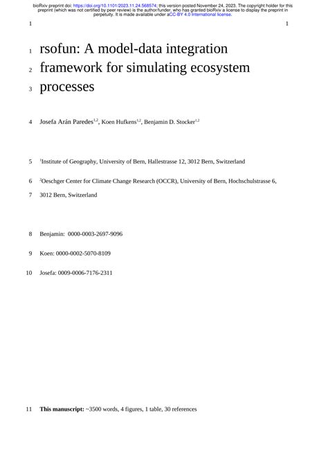 Pdf Rsofun A Model Data Integration Framework For Simulating