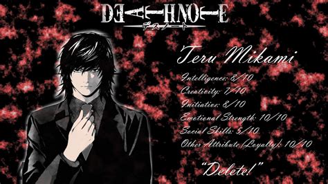 Death Note Teru Mikami Profile On Behance