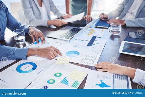 Teamwork Collaboration And Infographic Paper In Business Meeting For