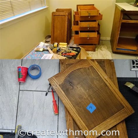 Create With Mom Our Cabinet Transformation Using Rust Oleum