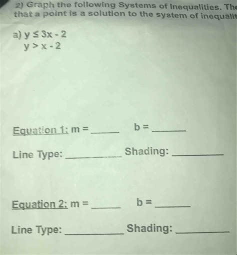 2 Graph The Following Systems Of Inequalities The That A Point Is A