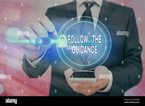 Writing Note Showing Follow The Guidance Business Concept For