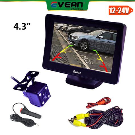 Evean มอนิเตอร์จอดรถยนต์ Tft Lcd 4 3 นิ้ว พร้อมกล้องมองเห็นที่มืด ที่ชาร์จในรถยนต์ Shopee Thailand