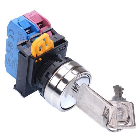 22mm Metal Bezel 3 Position Maintained Key Switch 1no 1nc