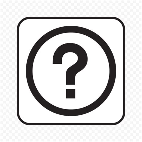 Square Black White Question Mark Button Icon Citypng