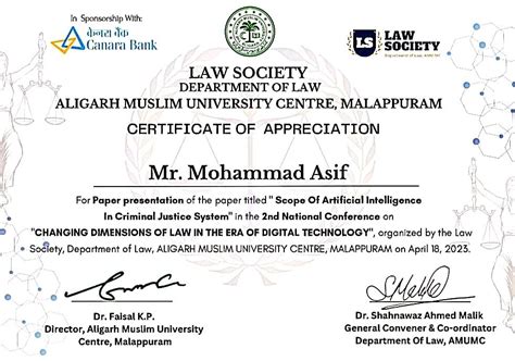Mohammad Asif On Linkedin Paper Presentation Scope Of Artificial Intelligence In Criminal Justice…