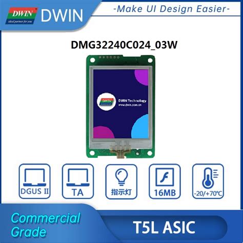 DWIN 2 4 Inch 320 240 Resolution HMI Touch Screen Commercial Grade UART TN TFT LCD Smart Display