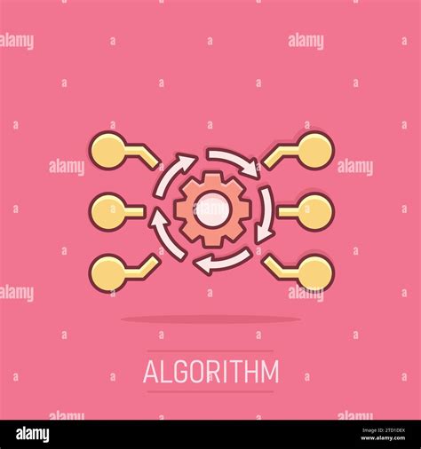 Vector Cartoon Algorithm Api Software Icon In Comic Style Gear With