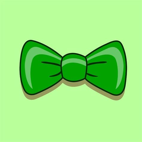Premium Vector Green Bow Cartoon Style Vector Illustration