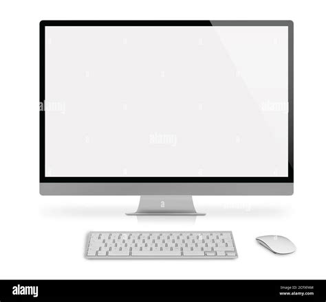 Computer Monitor Mouse And Keyboard Stock Photo Alamy