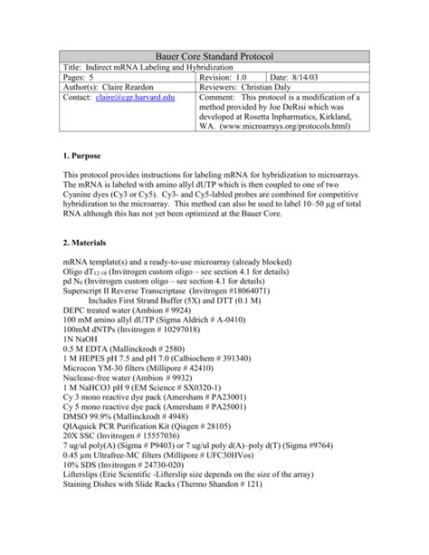 Amino Allyl Rna Labeling Protocol