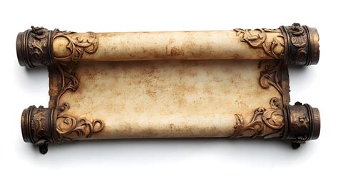Blank Medieval Scroll Ancient Artifact On Isolated Background Premium
