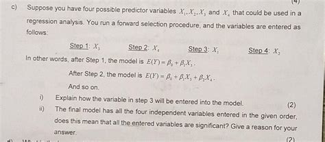 Solved C Suppose You Have Four Possible Predictor