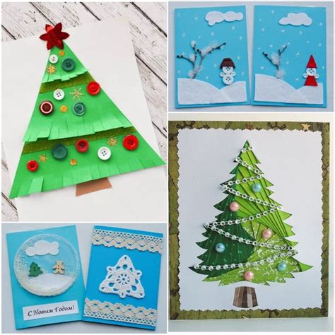 Новорічні листівки своїми руками фото ідеї майстер класи