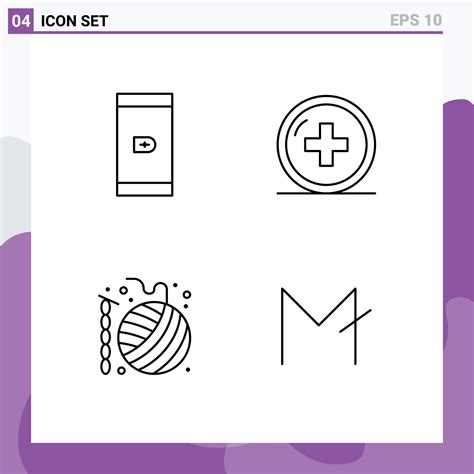 4 Thematic Vector Filledline Flat Colors And Editable Symbols Of Cashless Crafts Health Medicine