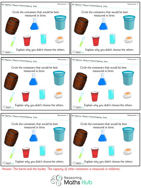 Measure Volume And Capacity 5 Reasoning Maths Year 3